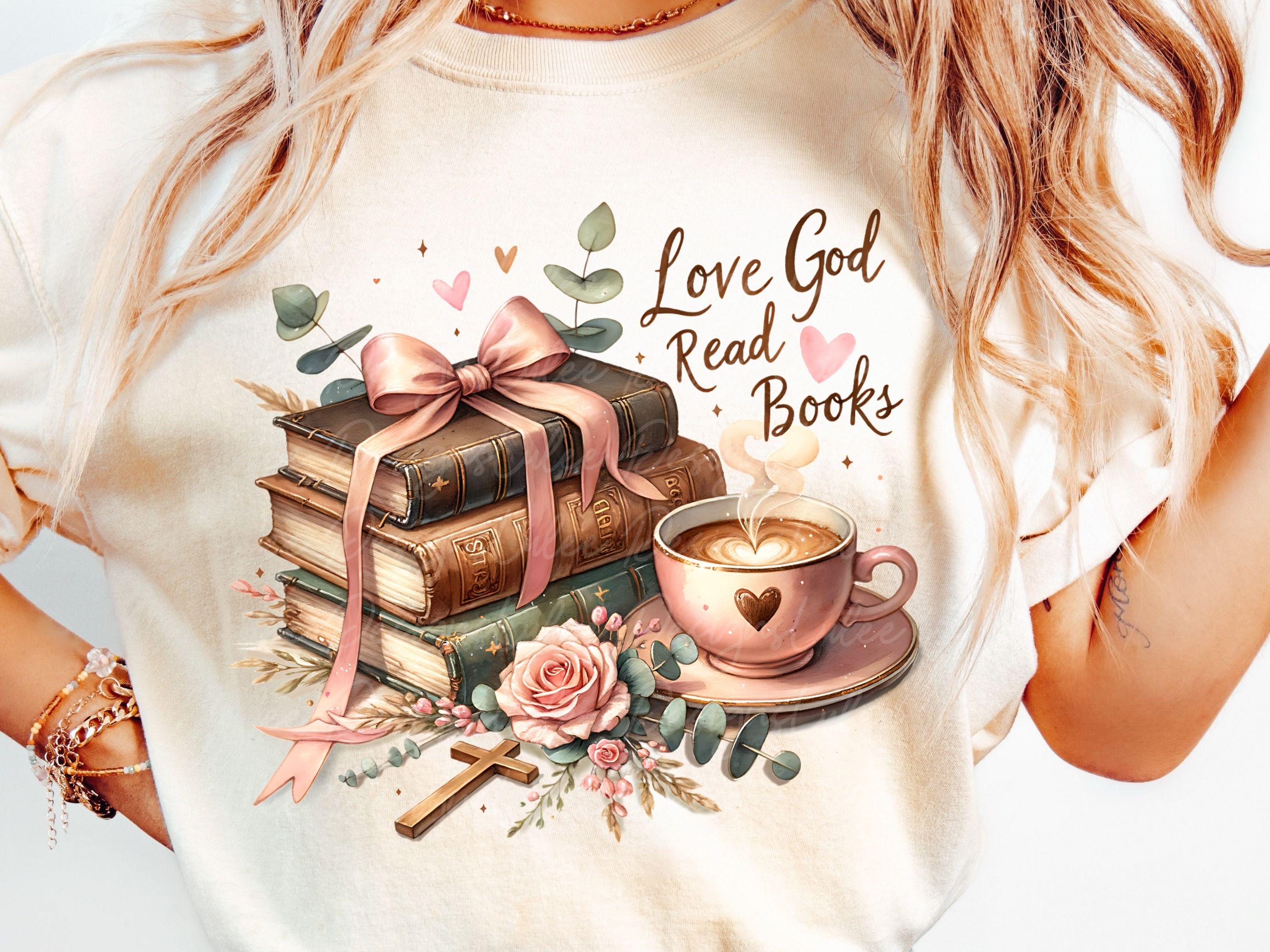 Love God Read Books Png, Coquette Christian Design, Coffee and Book ...