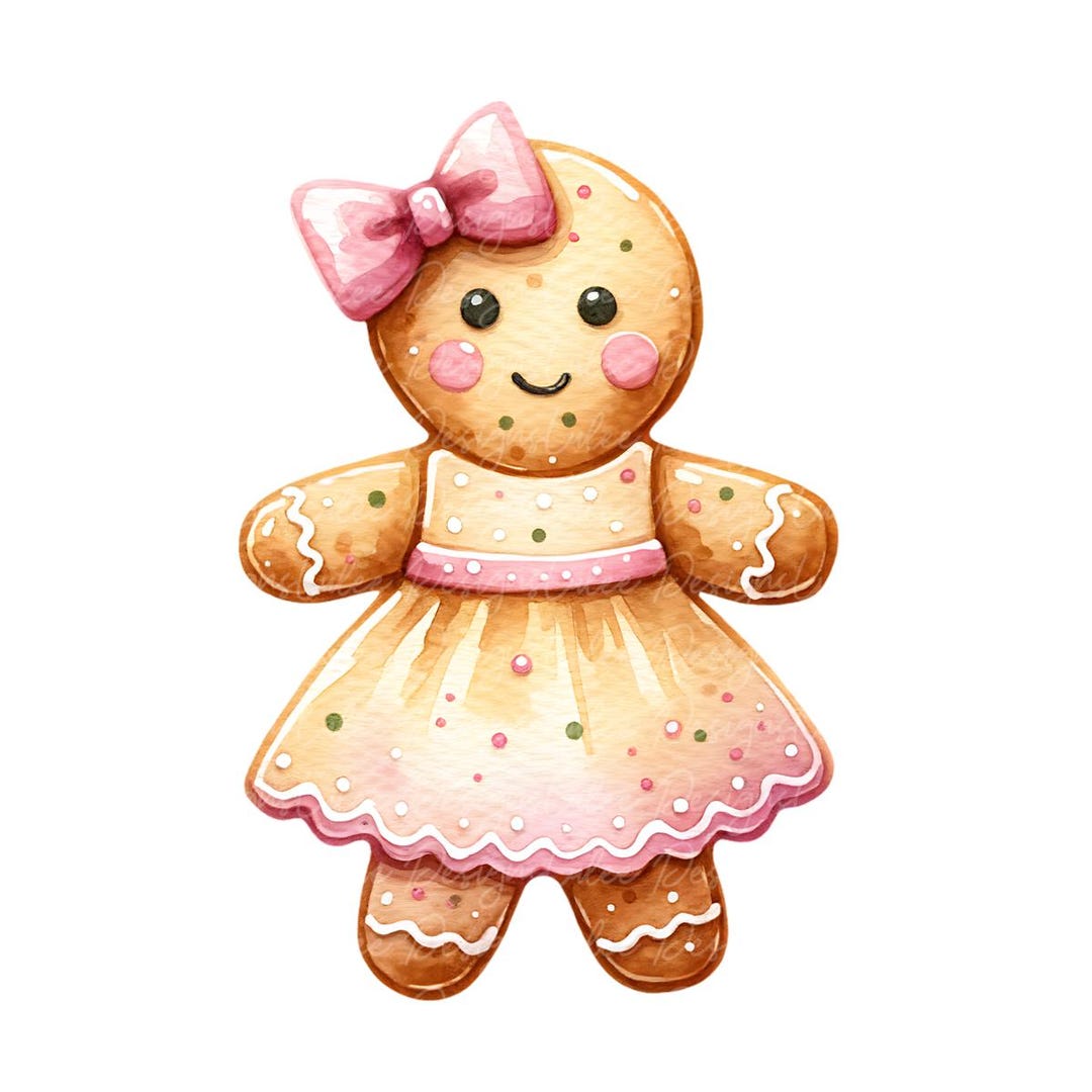Gingerbread Girl PNG, Gingerbread Sublimation Design, Christmas Png ...
