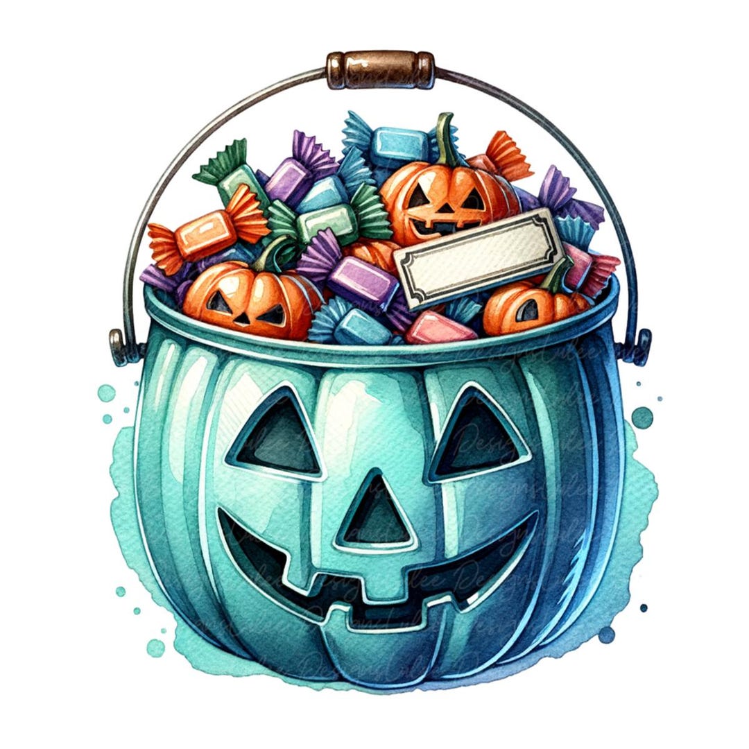 Halloween Bucket of Candy PNG, Sublimation Designs, Personalized ...