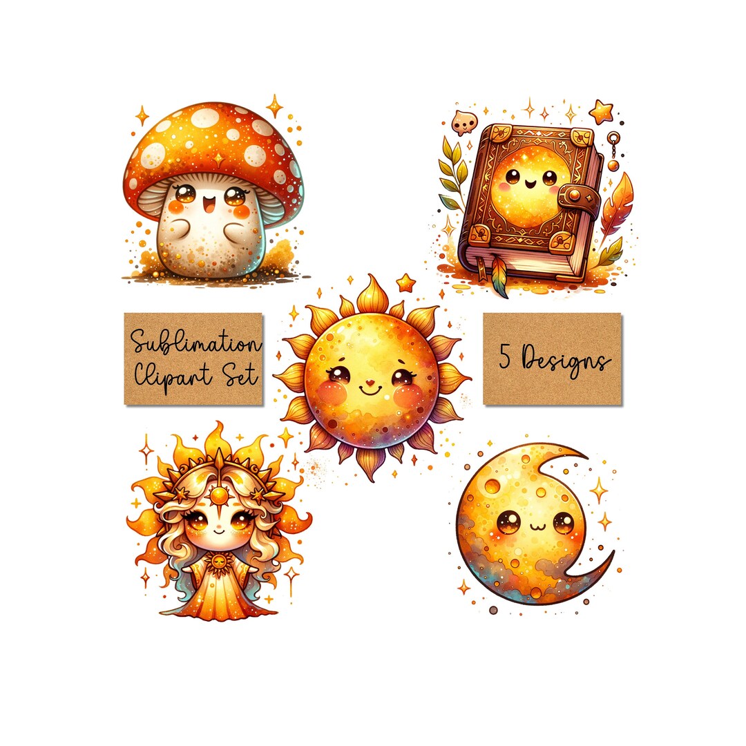 Watercolor Litha Clipart PNG Set, Floral Pagan Holiday Wiccan Art ...