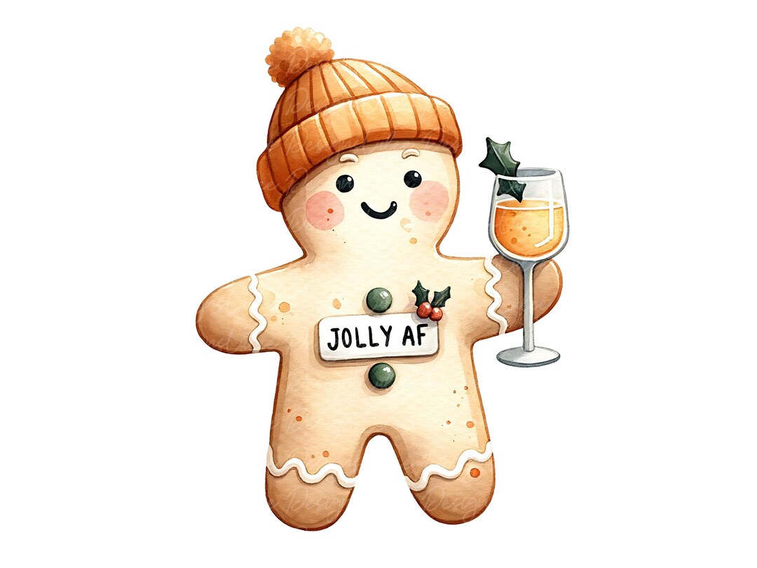 Gingerbread Man PNG, Wine Png, Gingerbread Sublimation Design ...