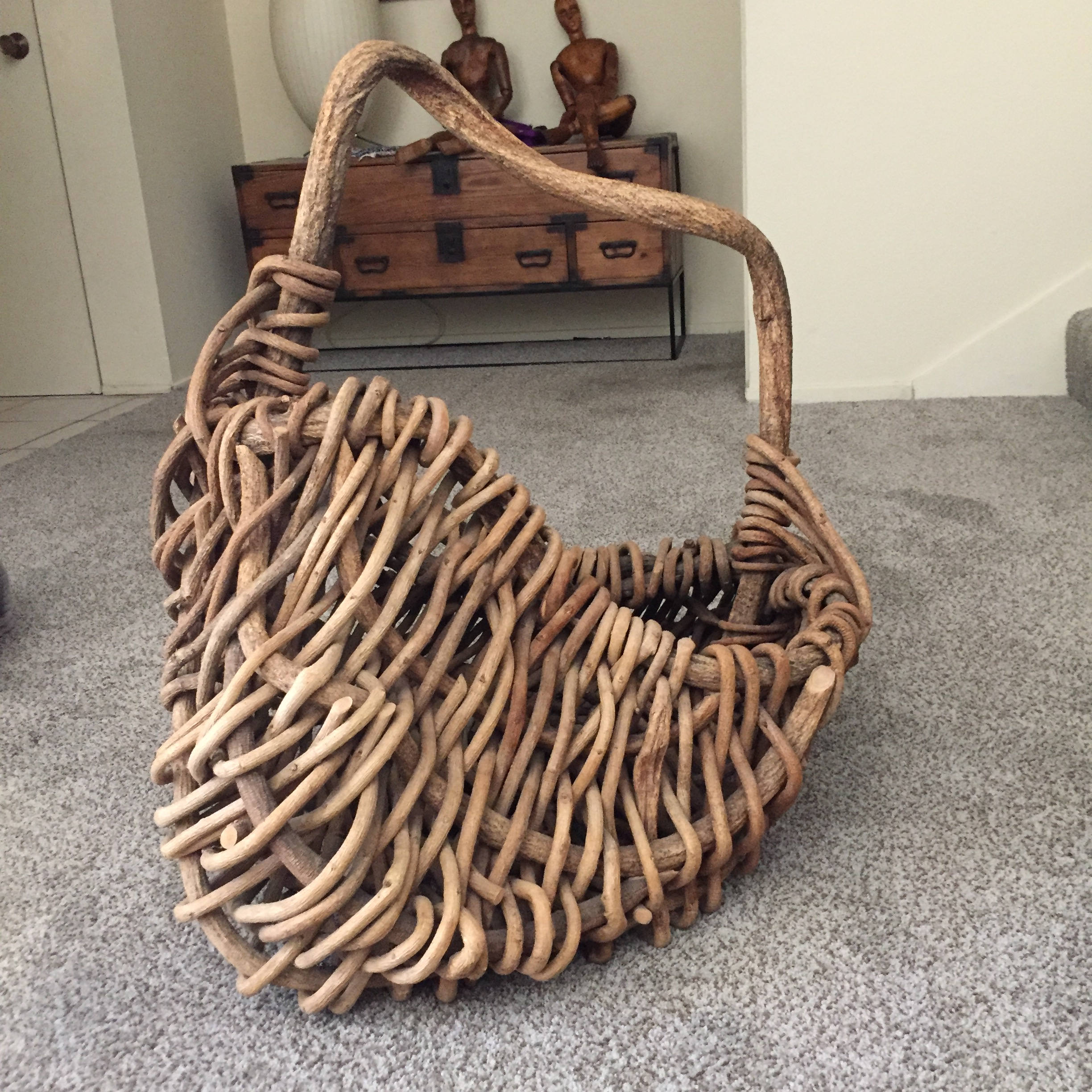 Huge Vintage Folk Art Tree Twig Branch Basket - Etsy