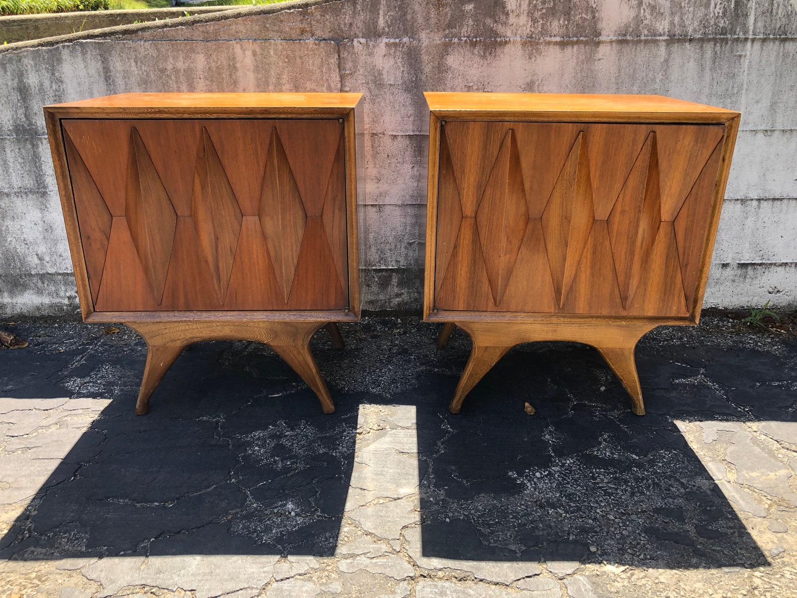 Pair of Albert Parvin Sculptural Mid Century Modern Nightstands - Etsy