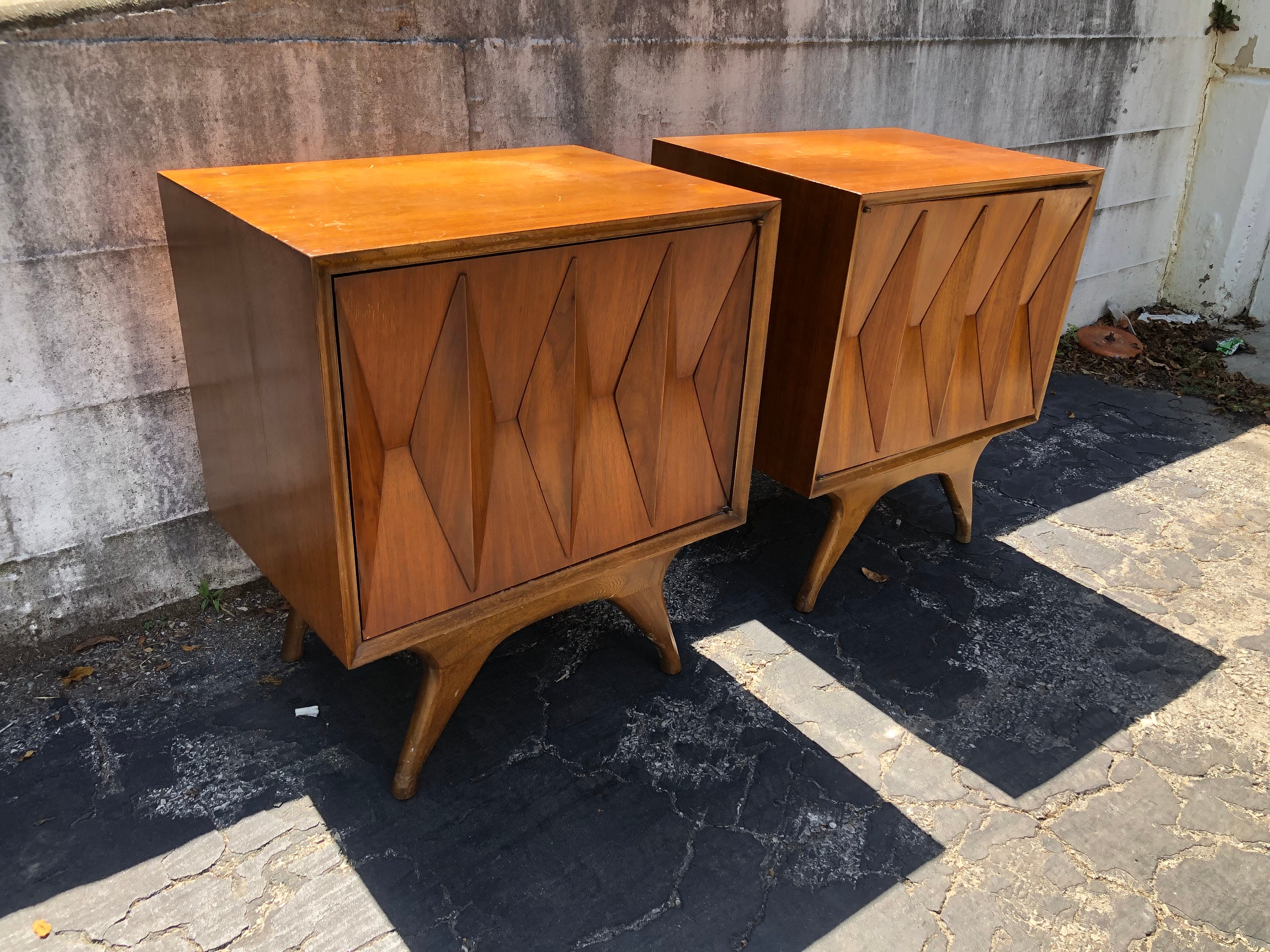 Pair of Albert Parvin Sculptural Mid Century Modern Nightstands - Etsy