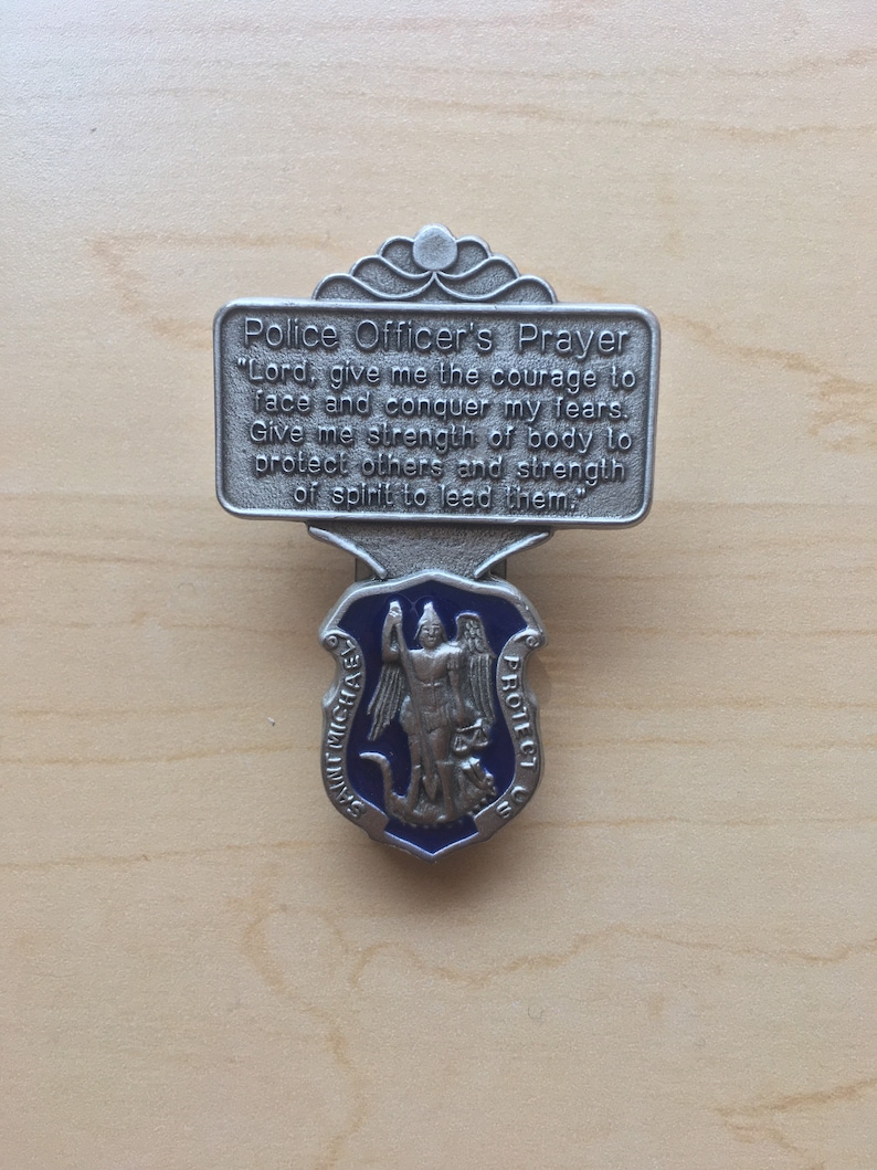 St Michael Police Officer Car Visor Clip With Prayer. 3 Inches in ...