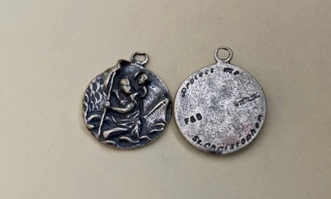 Medal, St. Christopher, Bas-relief - Etsy