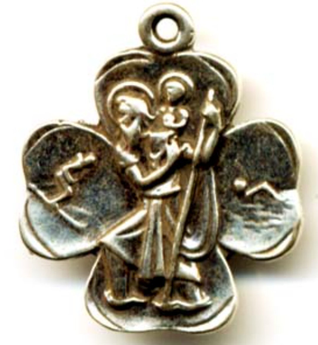 Medal, St. Christopher, Clover Shape - Etsy