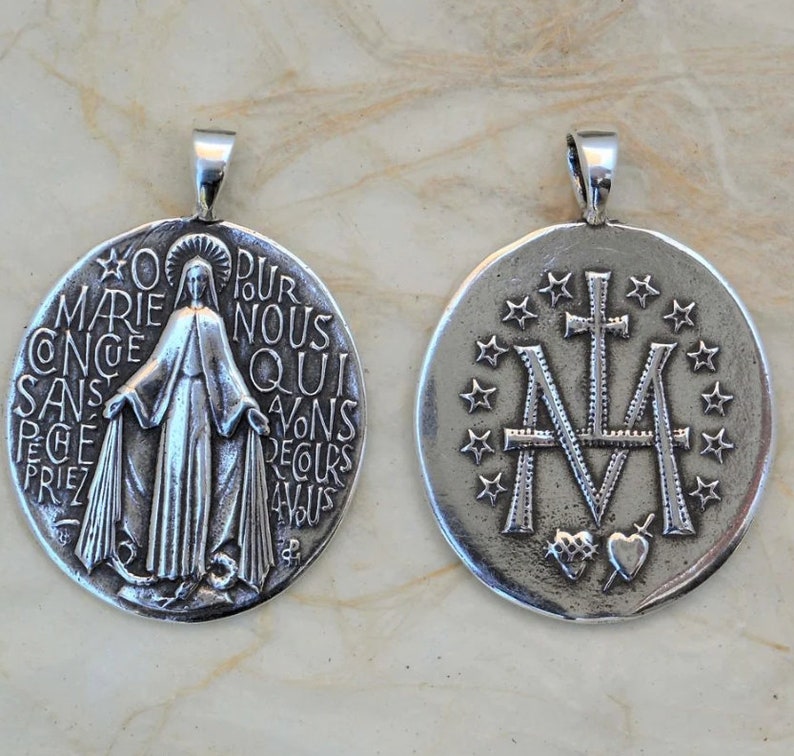 MEDAL, Mary With Snake at Her Feet/miraculous, France - Etsy