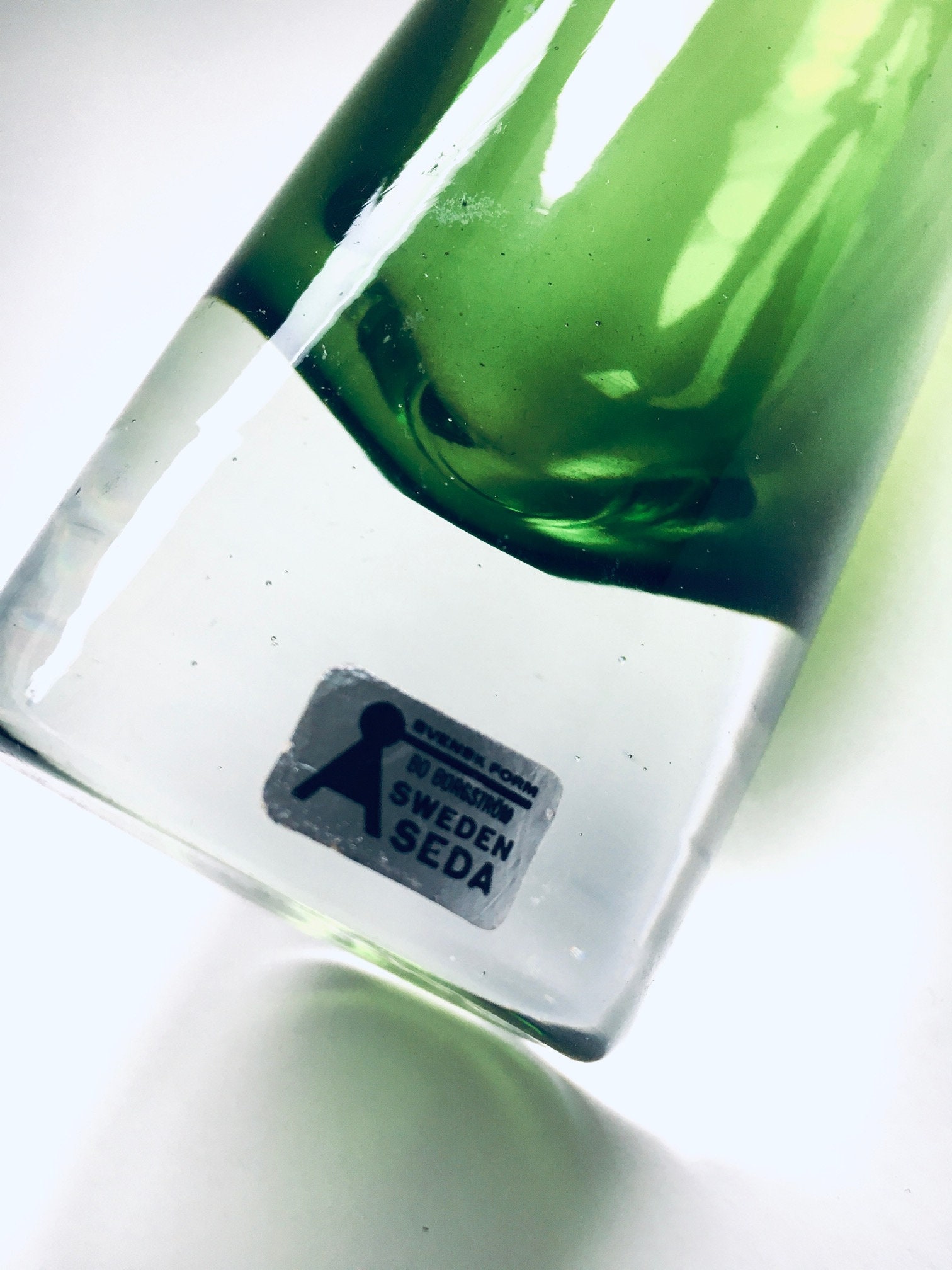 Midcentury Modern Design Green Glass Vase by Aseda, Sweden 1970's - Etsy