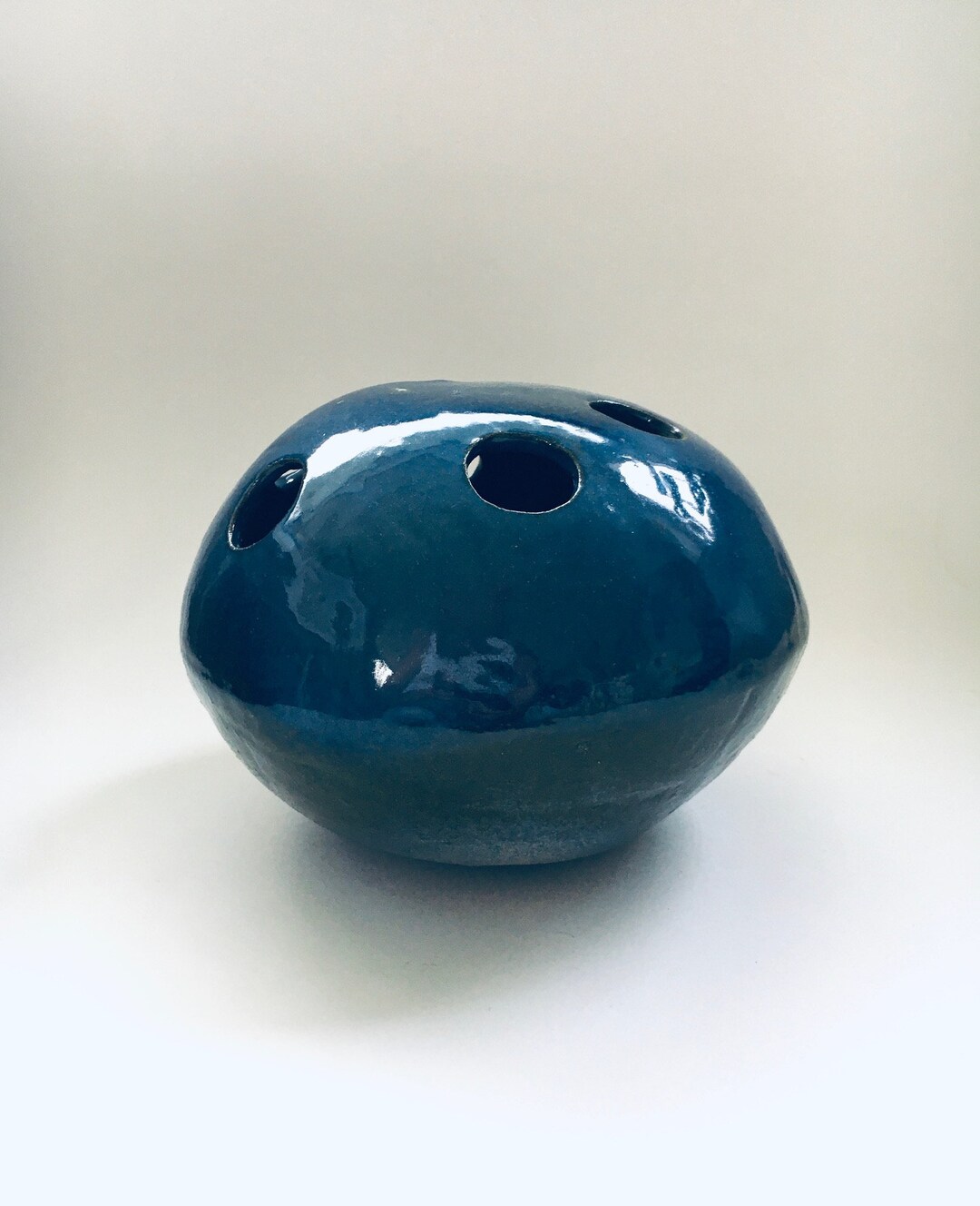 Art Studio Pottery Signed Ceramic Flower Ball Vase, 1970's - Etsy