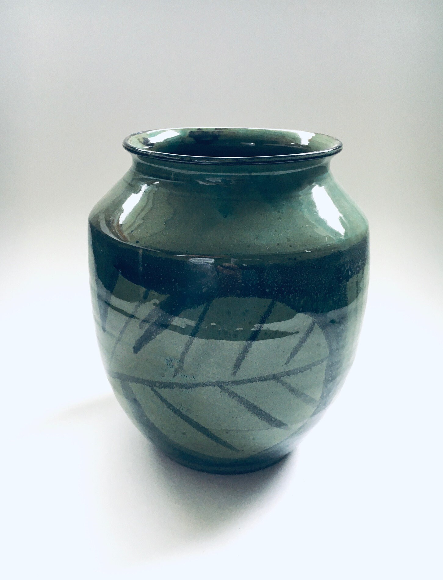 Midcentury Modern Art Studio Pottery Leaf Pattern Vase, 1970's - Etsy