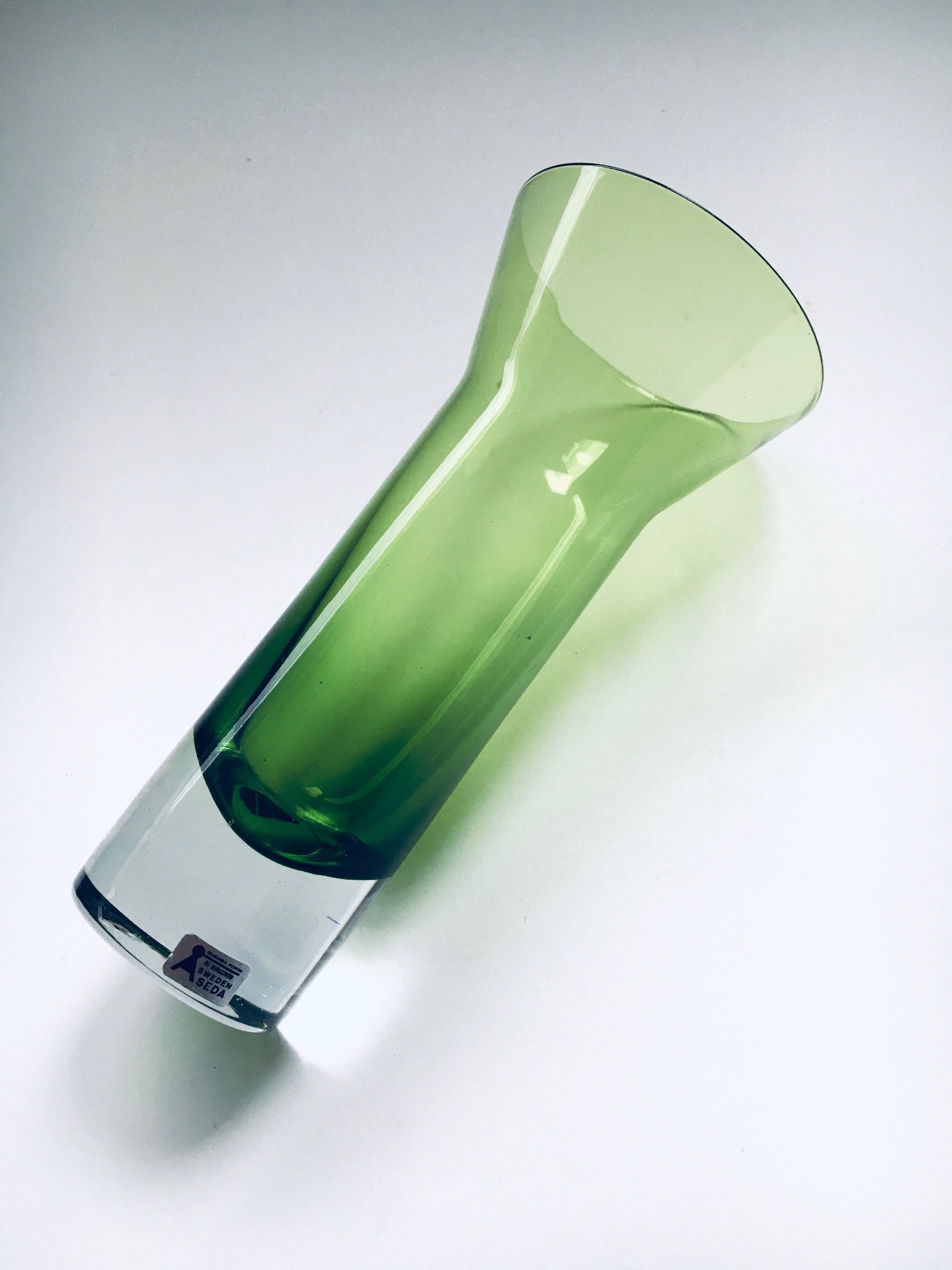 Midcentury Modern Design Green Glass Vase by Aseda, Sweden 1970's - Etsy