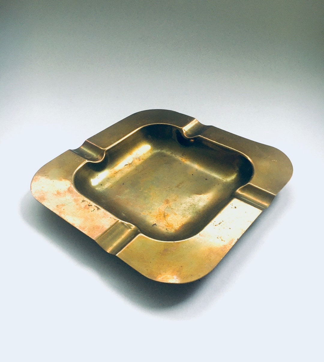 Vintage 1970's Design Square Brass Ashtray - Etsy