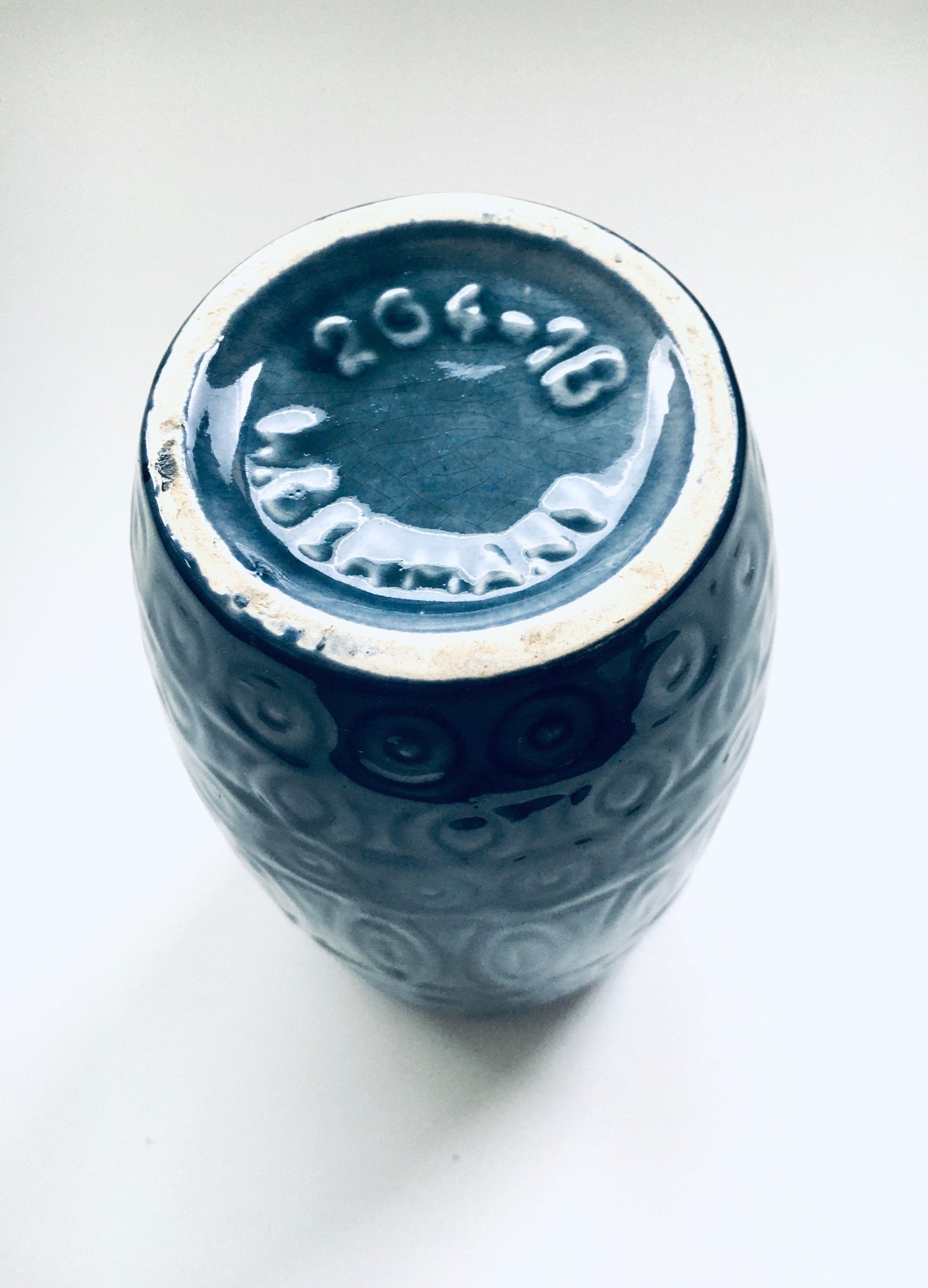 Vintage Art Pottery Prussian Blue Glazed Vase 1960's West - Etsy