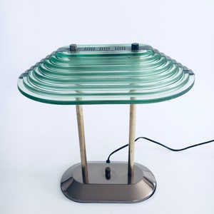 Memphis Style Era Architectural Design Glass Desk Lamp, 1980's - Etsy
