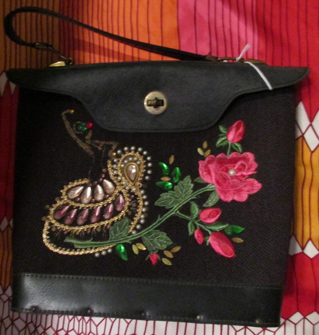Vintage 1960's Enid Collins Style Kit Purse Flamenco Dancer and Roses ...