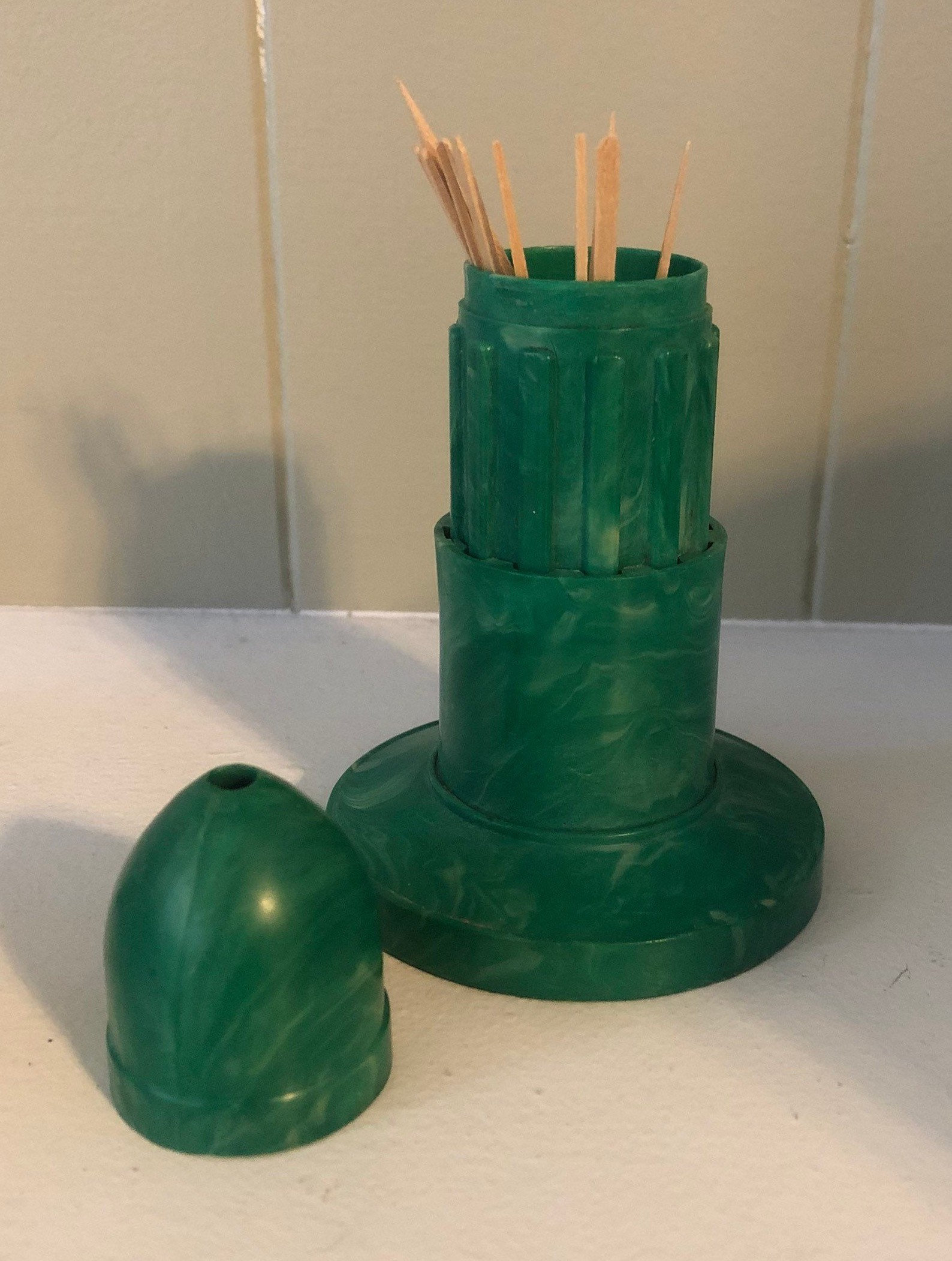 Atomic Vintage 1950's Space Age Phallic Shaped Marble Green Plastic ...