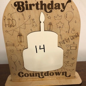 Birthday Countdown Display With Whiteboard - Etsy