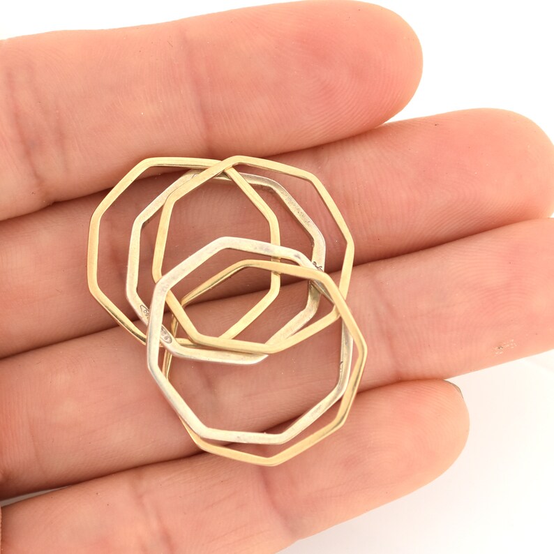 Men's Octagon Shape Multi Band Ring Sterling Silver - Etsy