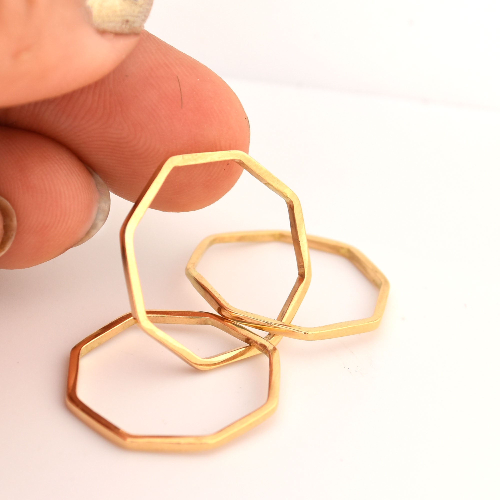 Men's Octagon Shape Multi Band Ring Sterling Silver - Etsy