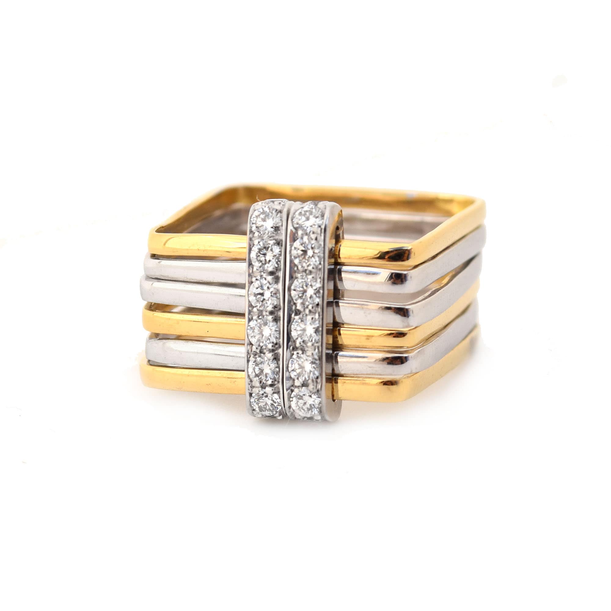 Square Pave Diamond Women Rings
