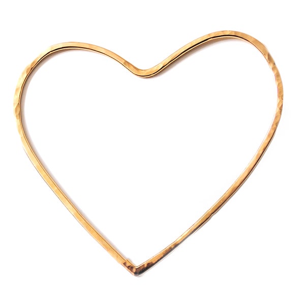 Gold Heart Bangle - Etsy