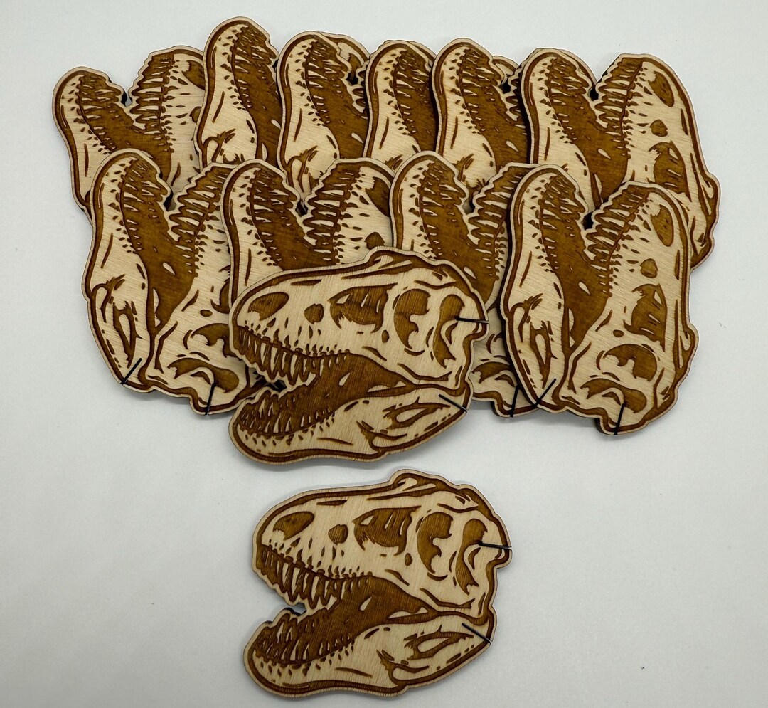 Dinosaur Skull Wooden Bobbins: Embroidery Floss Organizer - Set of 12 ...