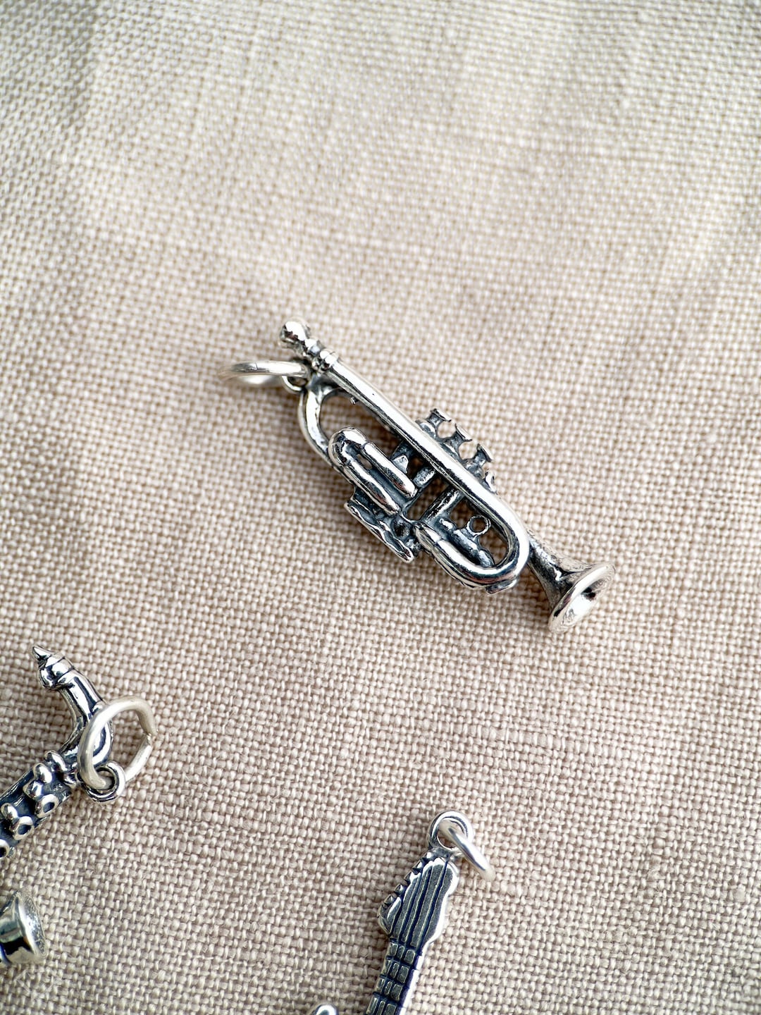 Trumpet Pendant in Solid Sterling Silver, Musical Instrument Themed ...