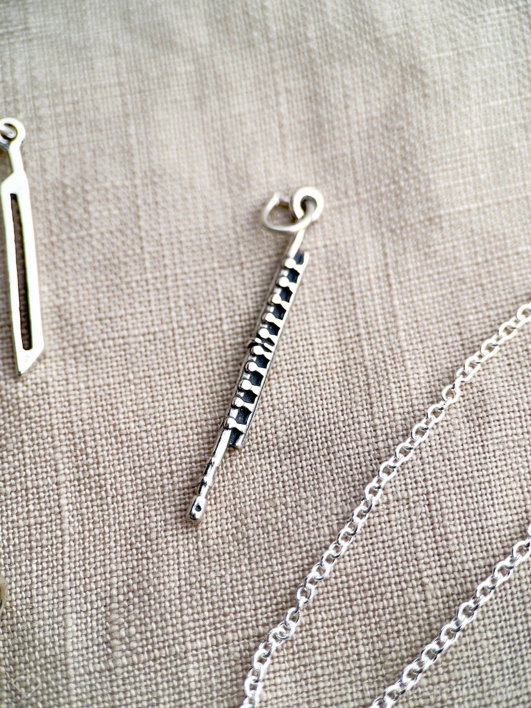 Flute Pendant in Solid Sterling Silver, Musical Instrument Themed Fine ...