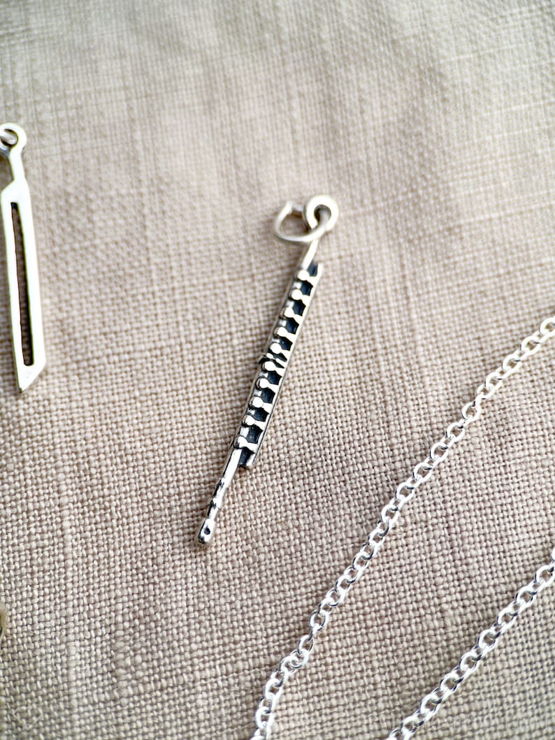 Sterling Silver Flute Charm Pendant, Music Themed Minimalist Jewelry ...
