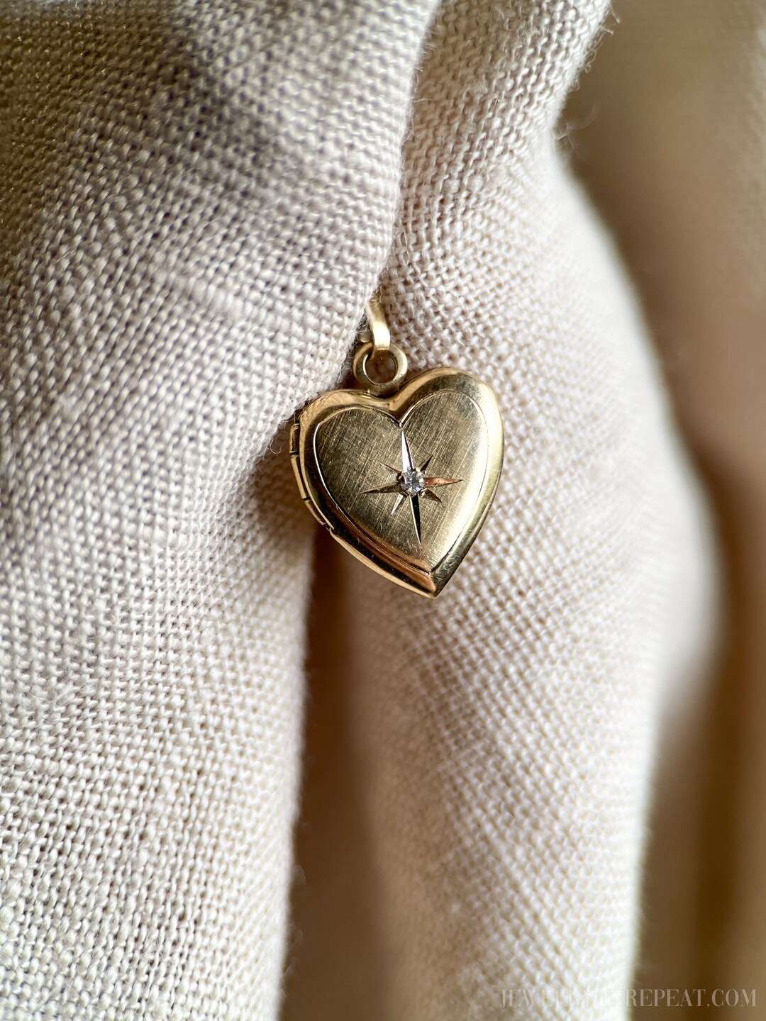 Vintage Heart Locket With Diamond in 14k Gold, Retro Jewelry From the ...