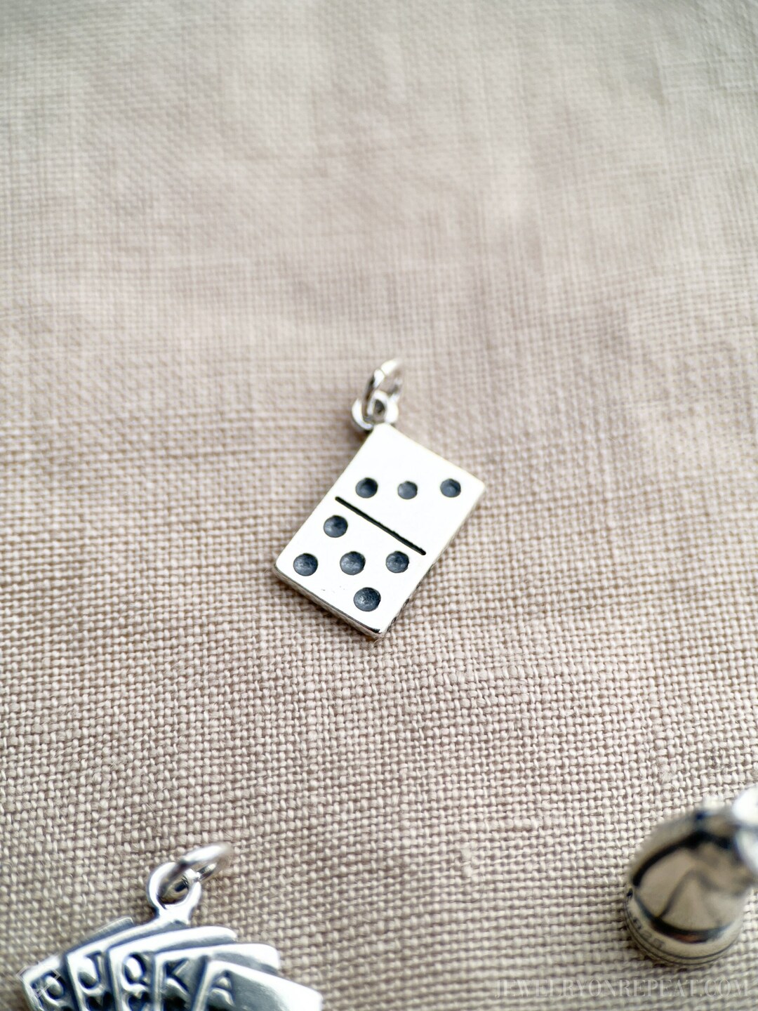 Domino Pendant in Solid Sterling Silver, Game Themed Fine Jewelry ...