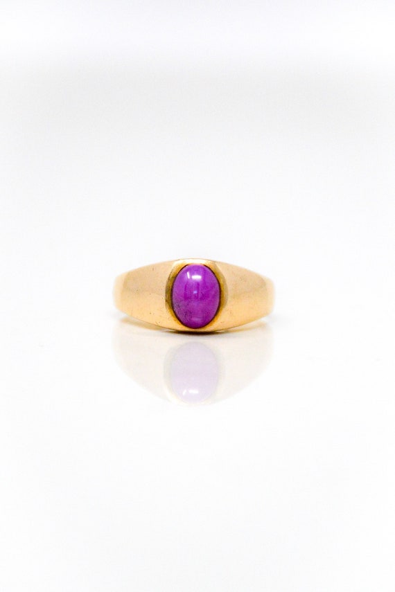 Star Ruby Ring 14k Gold Oval Lab Created Star Ruby Gemstone - Etsy