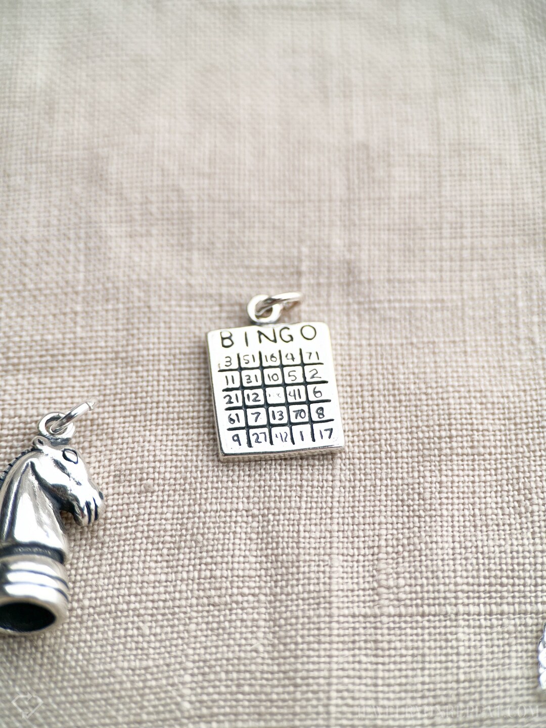 Sterling Silver Bingo Card Pendant: Unique Game-themed Charm for ...