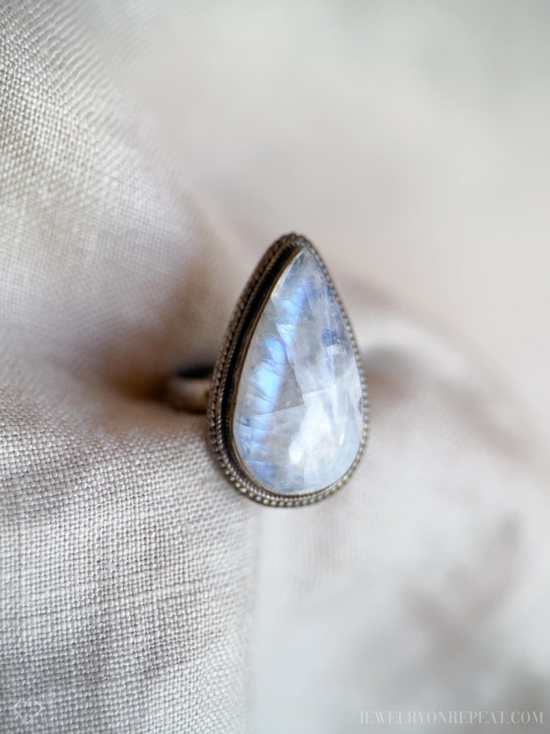 Vintage Sterling Silver Moonstone Statement Ring - Timeless ...