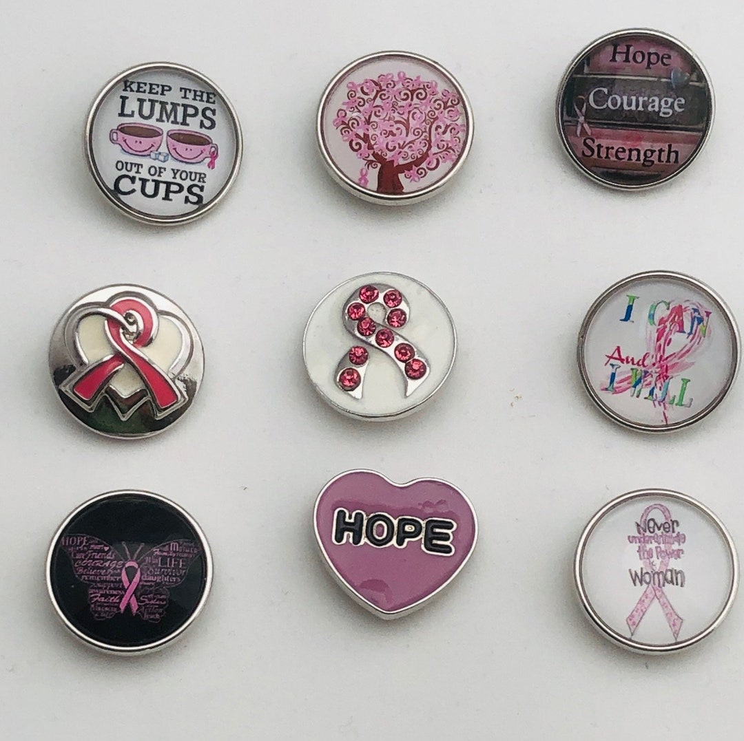 Breast Cancer Snap Charms - Etsy