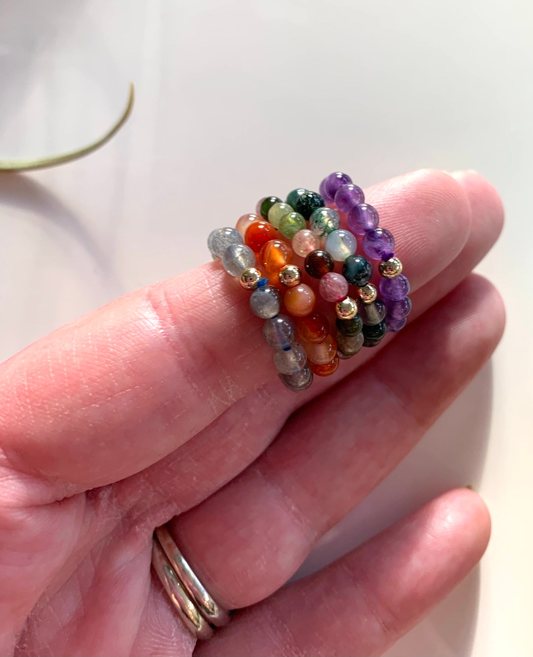 Crystal Worry Stone Ring Stress Relief Ring - Etsy