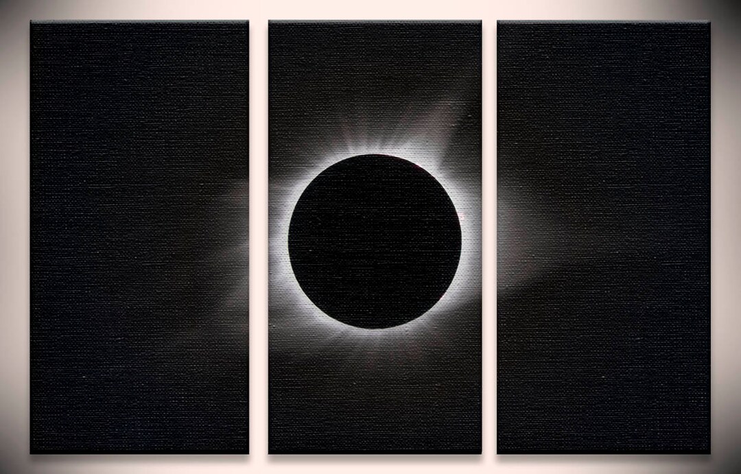 Tríptico fotográfico del eclipse solar total fotografía en - Etsy México