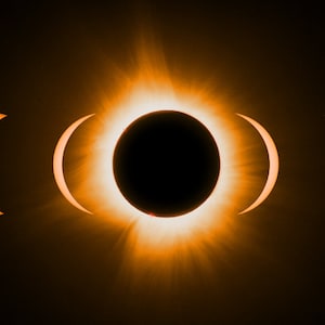 Total Solar Eclipse Ultra-wide Panorama, Orange and Black, Fine ...