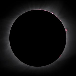 Total Solar Eclipse Photo, Color Photograph, Black, White and Red, Fine ...
