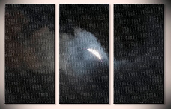 Tríptico fotográfico del eclipse solar total fotografía en - Etsy México