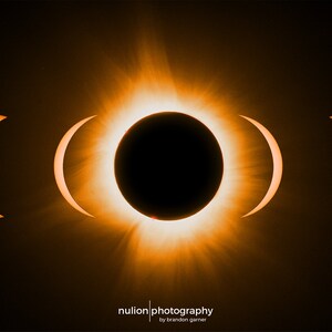 Total Solar Eclipse Ultra-wide Panorama, Orange and Black, Fine ...