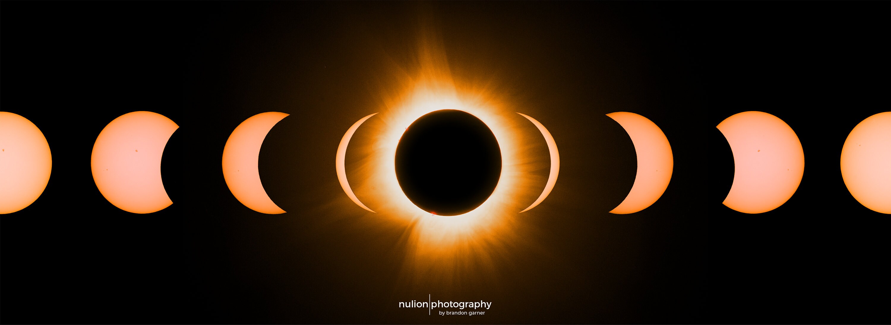 Total Solar Eclipse Ultra-wide Panorama, Orange and Black, Fine ...
