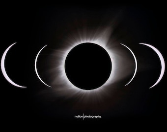 Total Solar Eclipse Photo Color Photograph Black and White | Etsy