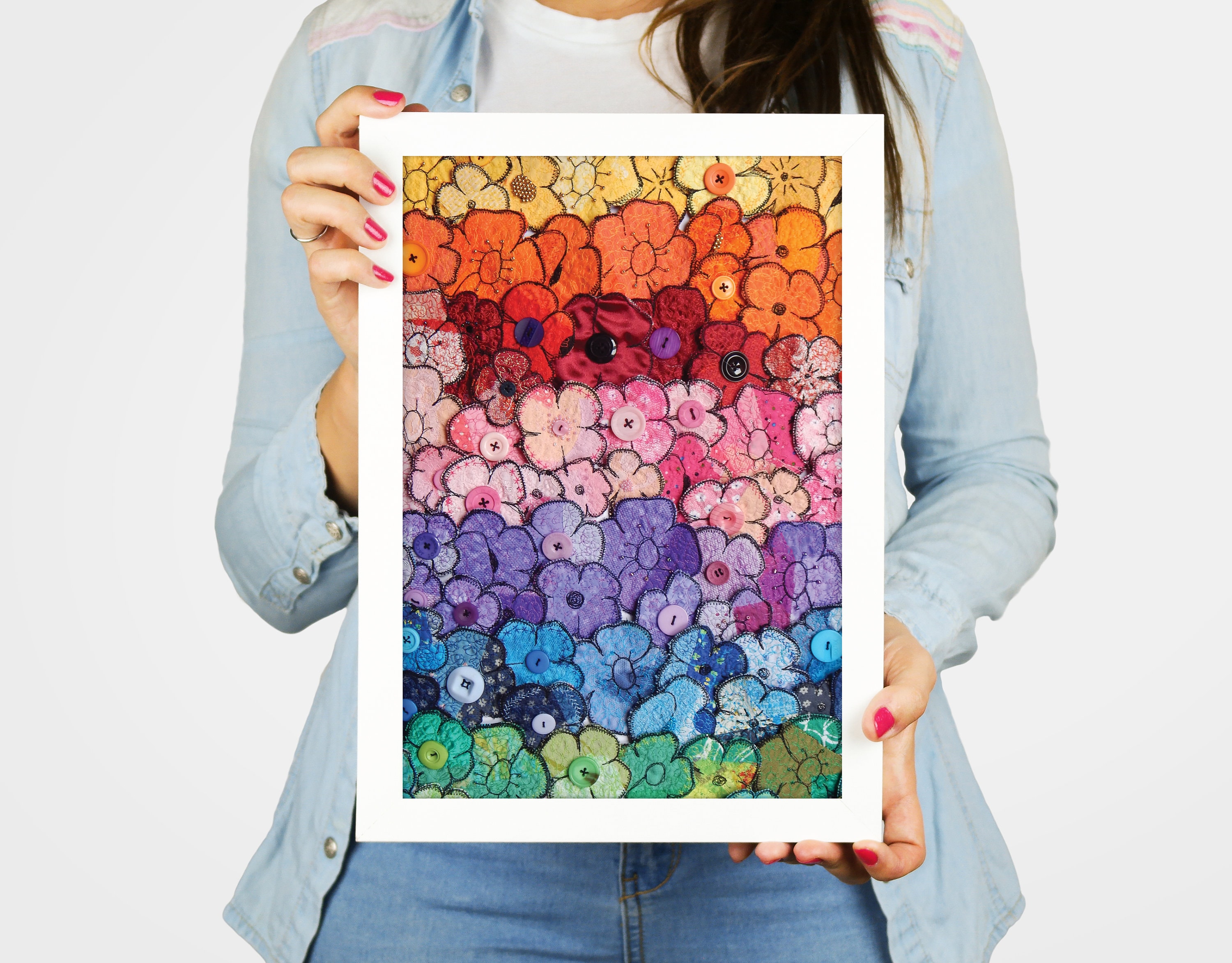 A3 A4 Rainbow Flower Print Floral Wall Decor Botanical Art - Etsy UK