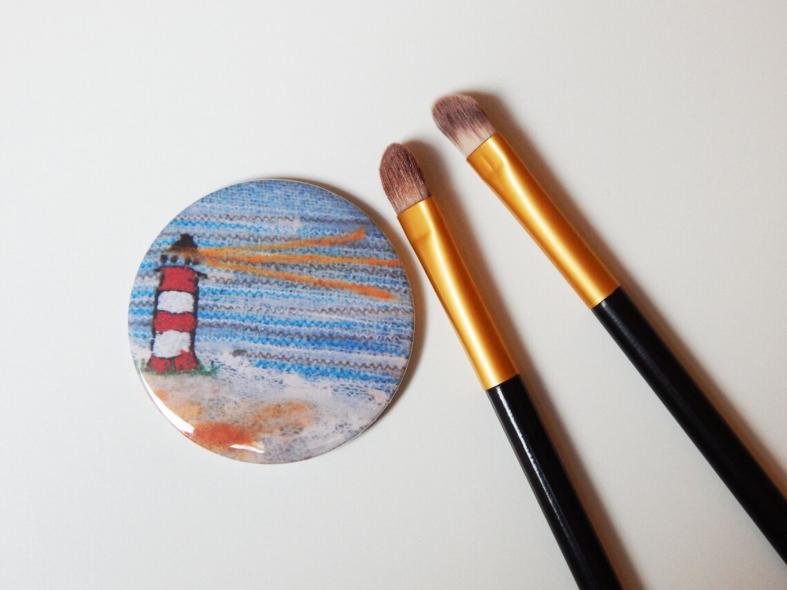 Lighthouse Mirror Nautical Gift Travel Mirror - Etsy