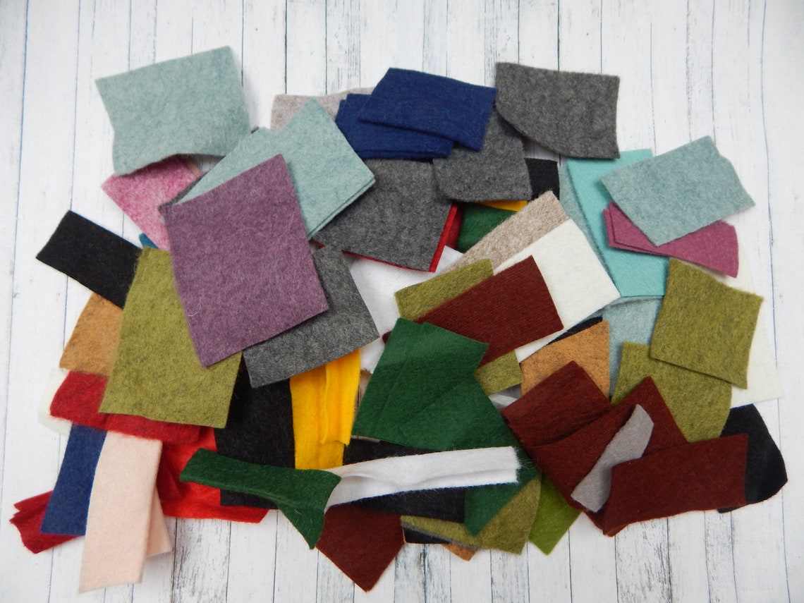 Mulitcoloured Felt Scraps Fabric off Cuts for Crafts 50g - Etsy UK