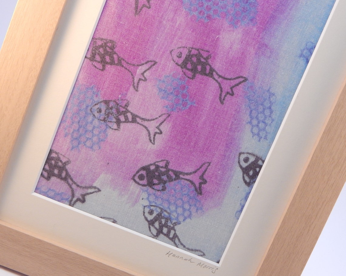 Fish Textile Art Nautical Nursery Decor A4 - Etsy
