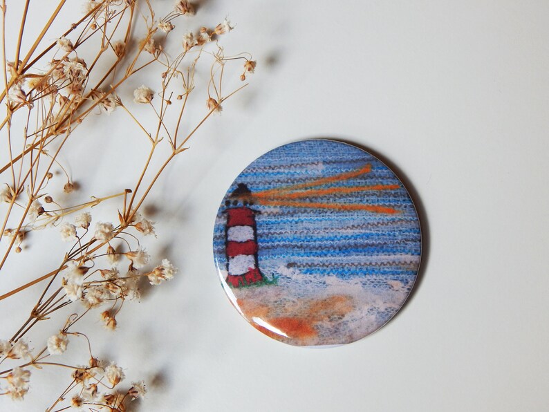 Lighthouse Mirror Nautical Gift Travel Mirror - Etsy