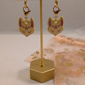 Sakura Fennec Fox Mask Earring Charms - Etsy